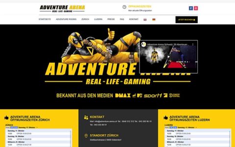 Adventure Arena Schweiz | WordPress Website Funpark